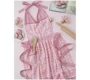 DESIGN IMPORTS Pink Ophelia Apron