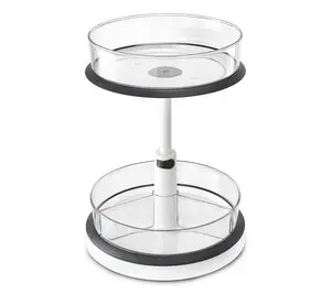 SORBUS 2-tier Clear Lazy Susan Makeup Organizer - One-color
