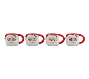 MR. CHRISTMAS Set Of 4 Espresso Mugs Santa - One-color