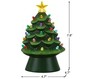 MR. CHRISTMAS 8 In. Nostalgic Ceramic Tree Gr Een