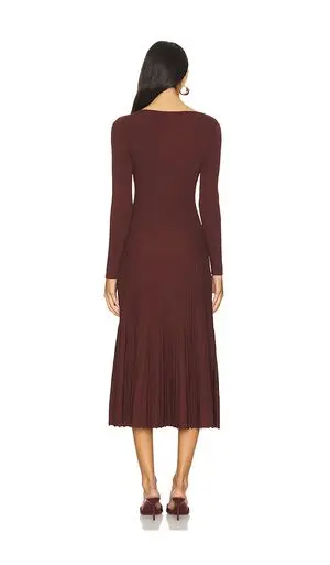 Line & Dot Chera Pleated Ribbed Midi Dress