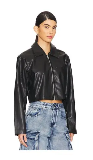 Superdown X Emily Gemma Gabriella Faux Leather Jacket