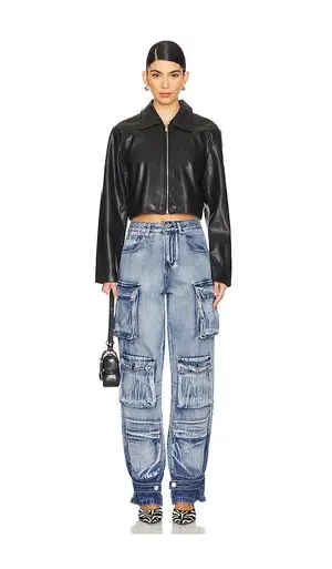 Superdown X Emily Gemma Gabriella Faux Leather Jacket