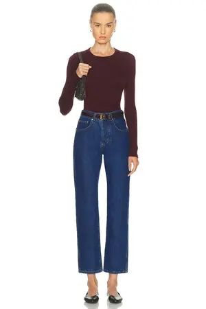 Sablyn Quincy Long Sleeve Fitted Crewneck Top - Bordeaux