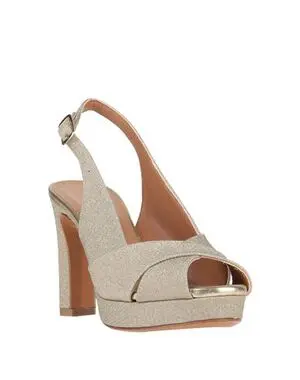 L'AMOUR BY ALBANO Metallic Slingback Sandals