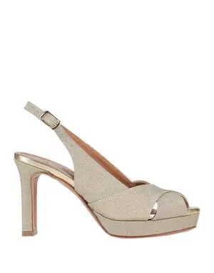 L'AMOUR BY ALBANO Metallic Slingback Sandals