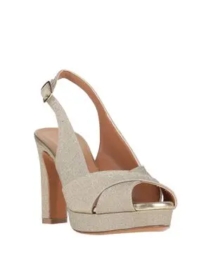 L'AMOUR BY ALBANO Metallic Slingback Sandals