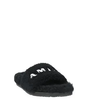 Amiri Shearling Slide Sandals - Black