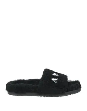 Amiri Shearling Slide Sandals - Black
