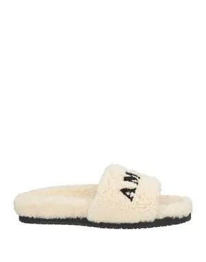 Amiri Shearling Slide Sandals - White