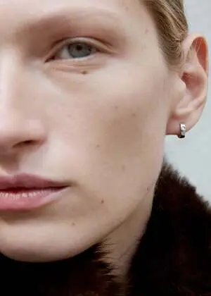 TOTEME Bezel Diamond Huggie Hoop Earrings