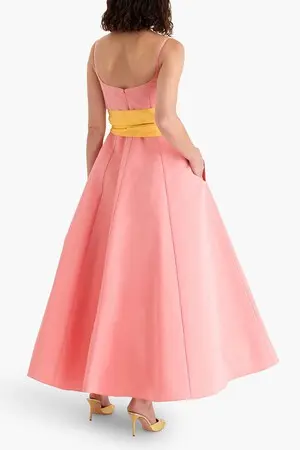 Carolina Herrera Belted Silk-faille Gown