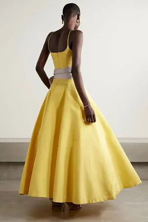 Carolina Herrera Belted Silk-faille Gown - Yellow
