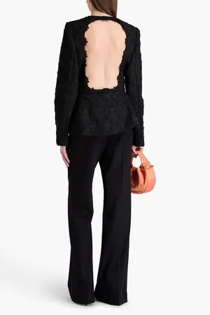 Oscar De La Renta Open-back Guipure Lace Jacket