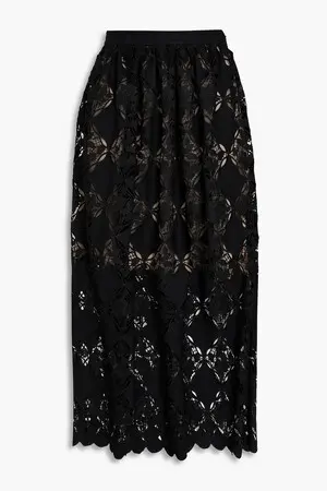 Black Lace Midi Skirts