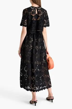 Oscar De La Renta Guipure Lace Midi Skirt