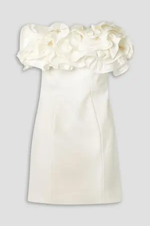 Carolina Herrera Strapless Ruffled Mini Dress