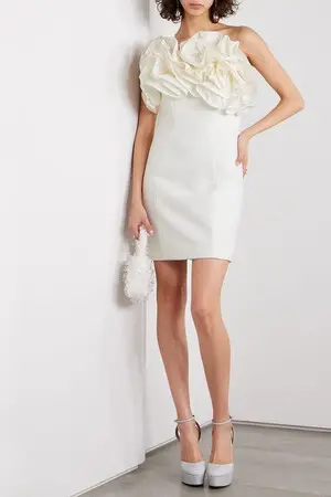 Carolina Herrera Strapless Ruffled Mini Dress