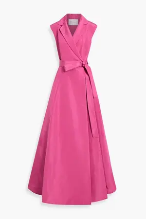 Carolina Herrera Carolina Herrera Belted Silk-Faille Wrap Gown Pink