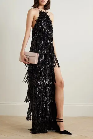 Carolina Herrera Embellished Crepe Halterneck Gown