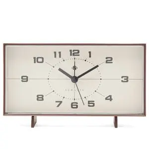 NEWGATE Wideboy Mantel Alarm Clock - Mocha Brown