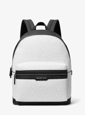Michael Kors Cooper Signature Logo Backpack In White - 58
