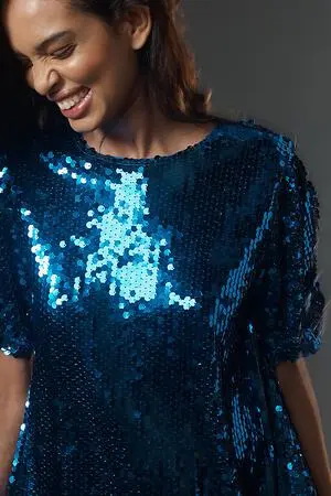 Maeve Sequin Edition Short-sleeve Swing Mini Dress