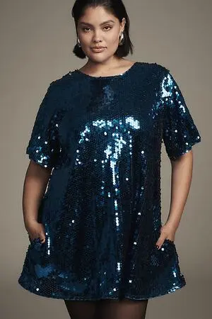 Maeve Sequin Edition Short-sleeve Swing Mini Dress