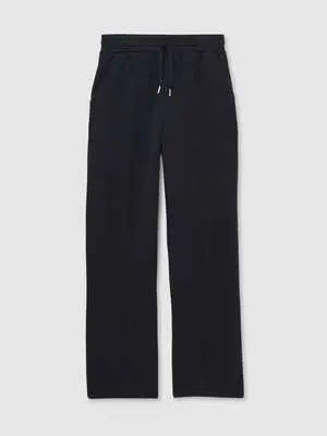 REISS Sophia Interlock Jersey Pintuck Drawstring Joggers - Navy