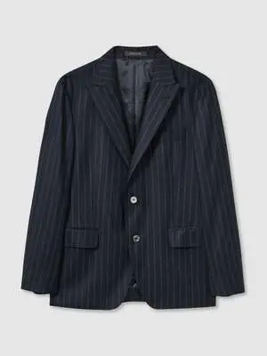 OSCAR JACOBSON Wool Single-breasted Pinstripe Blazer