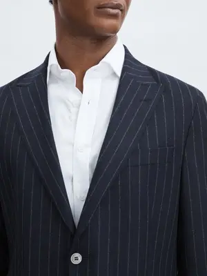 OSCAR JACOBSON Wool Single-breasted Pinstripe Blazer