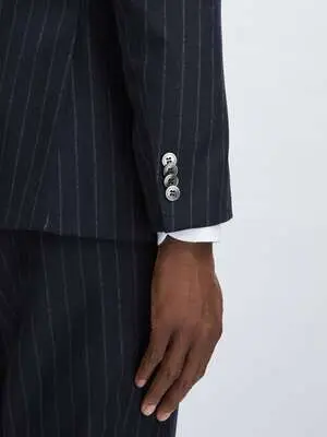 OSCAR JACOBSON Wool Single-breasted Pinstripe Blazer
