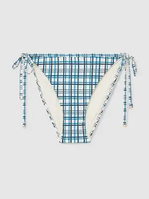 REISS Daniella Check Side-tie Bikini Bottom