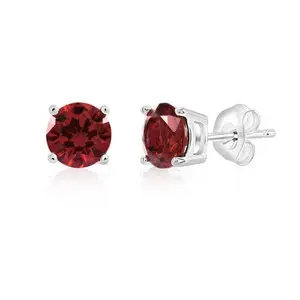 DONATELLO GIAN Sterling Silver Stud Earrings - Red