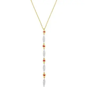 JULIANNA B. Diamond And Lariat Necklace - Ruby