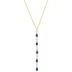 JULIANNA B. Diamond Lariat Necklace - Sapphire