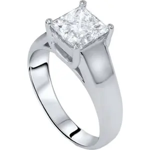 BLISS DIAMOND 14k Gold Solitaire Engagement Ring - 14k White Gold