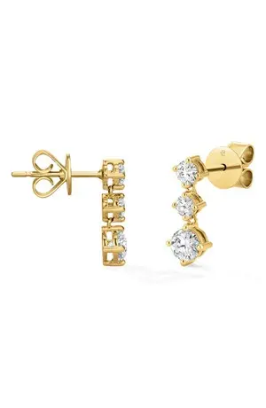 Hearts On Fire Cascade Diamond Mini Drop Earrings - Yellow Gold
