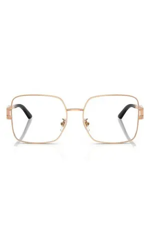Versace 56mm Square Eyeglasses - Rose Gold