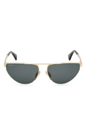 Max Mara Max Mara 58mm Cat Eye Sunglasses Gold/ Emerald / Emerald
