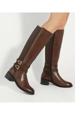 Dune London Tatter Knee High Boot - Brown