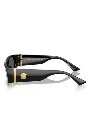 Versace 55mm Rectangular Sunglasses - Dark Grey