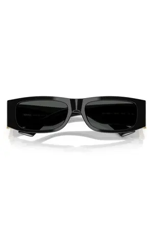 Versace 55mm Rectangular Sunglasses - Dark Grey