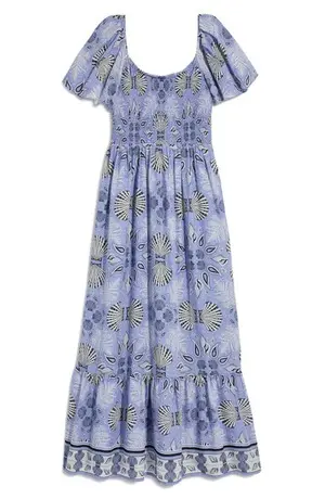 Vineyard Vines Smocked Flutter Sleeve Maxi Dress