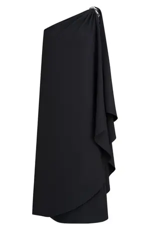 Halston Aries One-shoulder Crepe Dress