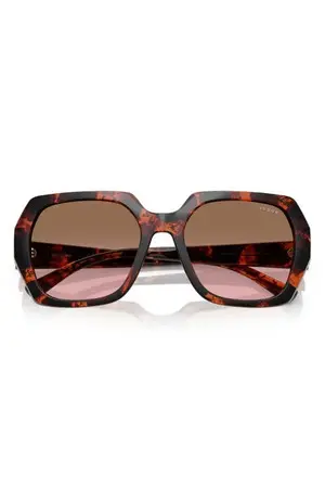 VOGUE 55mm Irregular Sunglasses - Red Havana