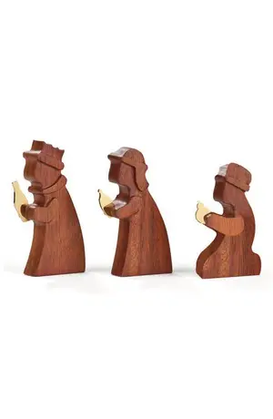 NAMBE Nativity 3-piece Wood Wise Set - Brown
