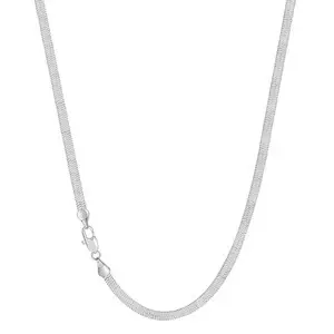 DONATELLO GIAN Sterling 3mm Flat Chain Necklace - Silver