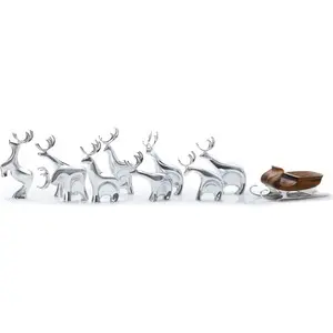 NAMBE 10-piece Miniature Reindeer Set - Silver