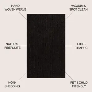JONATHAN Y Pata Hand Woven Chunky Jute Area Rug - Black
